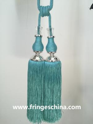 China Fashion custom long tassel fringe trimming for curtain attractive tieback hanging ball for sale