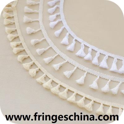 China Hot selling handmade colorful hanging ball lace cotton trimmings tassels fringes for home decoration for sale