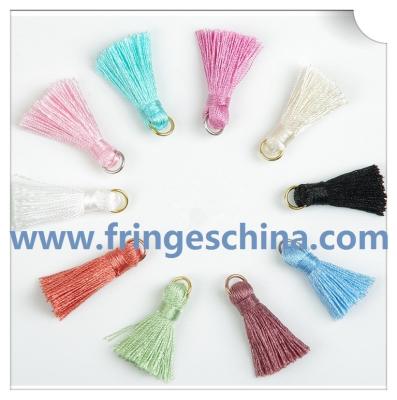 China Fashion fluorescent mini tassels trimming fringe for pillow and graduation cap decoration for sale
