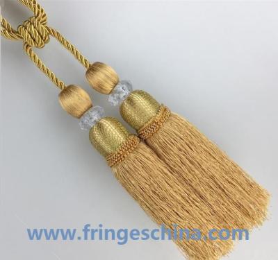 China Fashion custom long tassel fringe trimming for curtain attractive tieback hanging ball for sale