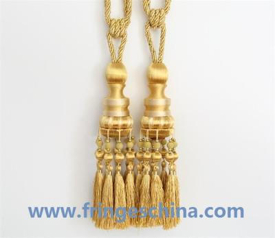 China Fashion custom long tassel fringe trimming for curtain attractive tieback hanging ball for sale