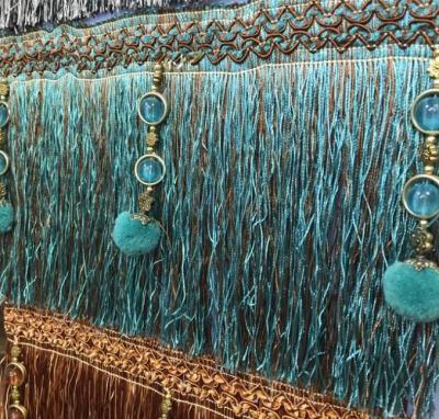 China Fluorescent color high quality OEM decorative gimp fringe for curtain decoration for sale