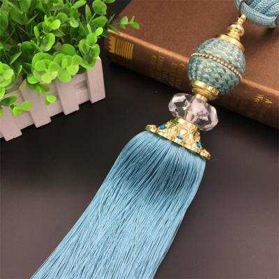 China Fashion custom long tassel fringe trimming for curtain attractive tieback hanging ball for sale