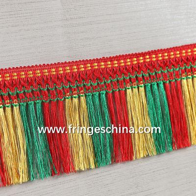 China Fluorescent color high quality OEM decorative gimp fringe for curtain decoration for sale