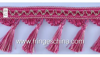 China Handmade fashionable chain beads lace tassels fringes for curtain/sofa/pillow decoration for sale