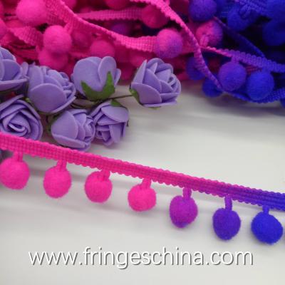 China Machine producing OEM wholesale beautiful fabric drapery trimmings beaded pom pom fringes for sale