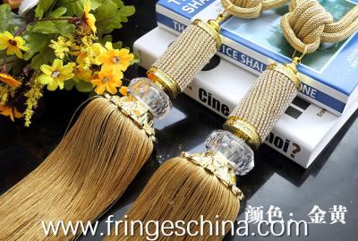 China Delicate custom long tassel fringe trimming for curtain attractive tieback hanging ball for sale