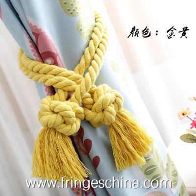 China European style custom long tassel fringe trimming for curtain attractive tieback hanging ball for sale