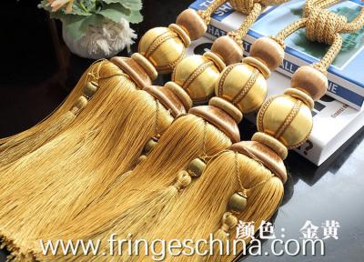 China Delicate custom long tassel fringe trimming for curtain attractive tieback hanging ball for sale