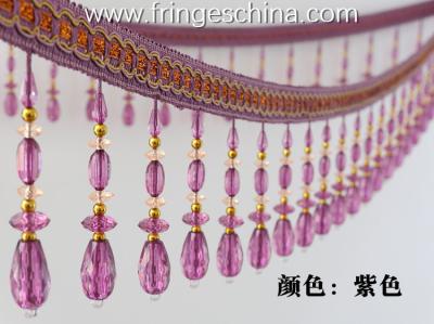 China Handmade fashionable chain beads lace tassels fringes for curtain/sofa/pillow decoration for sale