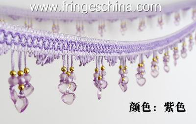 China Handmade fashionable chain beads lace tassels fringes for curtain/sofa/pillow decoration for sale