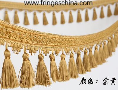 China Handmade fashionable chain beads lace tassels fringes for curtain/sofa/pillow decoration for sale