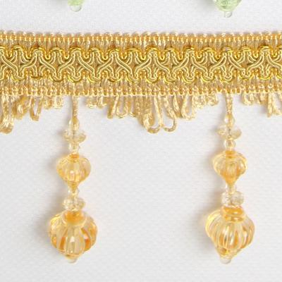 China Newest lantern design handmade polyester curtain lace beaded fringes tassels for sale
