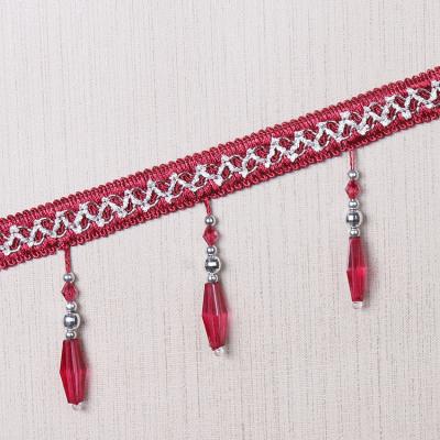 China Handmade fashionable chain beads lace tassels fringes for curtain/sofa/pillow decoration for sale