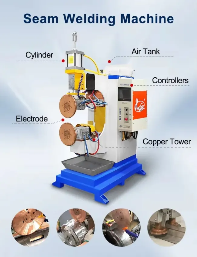 Hwashi High Quality Longitudinal Rolling Seam Welding Machine for Fuel Tank Automatic Seam Welding Machine