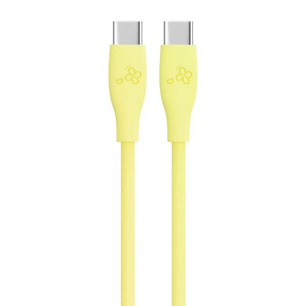 Quality Charming Yellow Hue USB-C Cable with Dual Type-C Connectors and Customized Silicone Material for sale