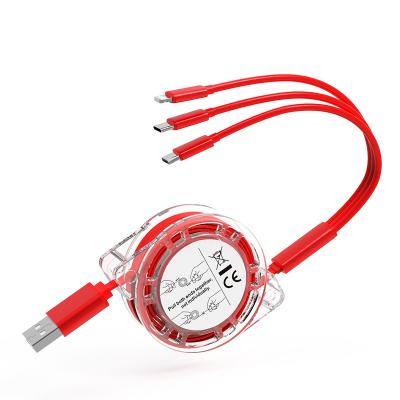 China Red TPE USB Cable 3 IN 1 2A Output 480Mbps 1M Length Customizable for sale