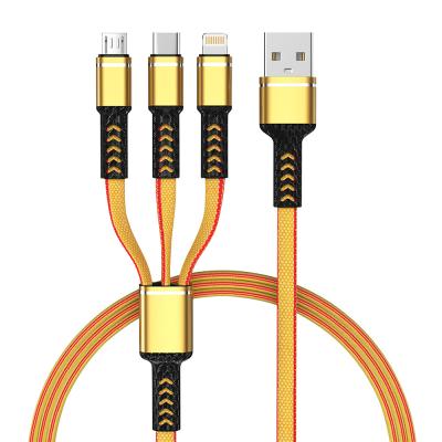 China 3-in-1-Multi-Ladekabel - USB zu Micro-USB, Typ-C & Blitz zu verkaufen