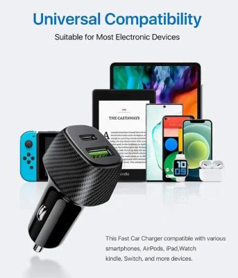 Cina Carica veloce USB Car Charger Legatura di alluminio PD 18W Tipo C Car Fast Charger in vendita