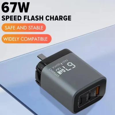 China 67W GaN USB Charger Super Fast Charging Type C Charger PD 3.0 USB C Adapter for sale