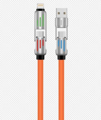 China Silicone 4 In 1  Type C To Type C 60W USB A Charging Lightning  Iphone Charger Cable for sale