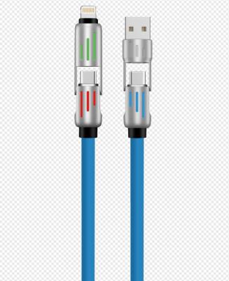 China Silicone 4 In 1  Type C To Type C 60W USB A Charging Lightning  Iphone Charger Cable for sale