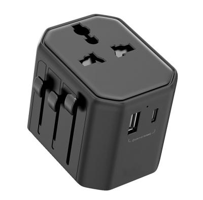 Cina 2025 LX Brand Global Travel GaN Potenza doppia porta USB A USBC Adapter 20W caricabatterie internazionali in vendita
