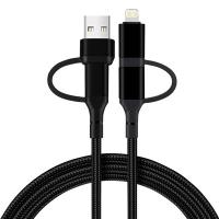 China Customized Four-in-one Braided Data Cable Fast Charging Durable All-in-one Solution for sale