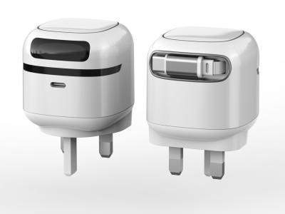 China Robot 65W Charger With Retractable USB C Cable EU,UK,US Plug for sale