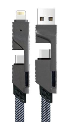 Cina Cavo di ricarica in alluminio intrecciato duraturo 4 in 1 Lunghezza 100 cm 3A Uscita Ricarica veloce in vendita