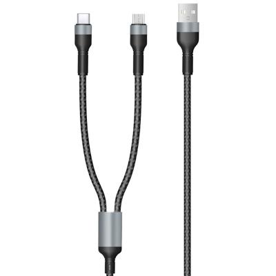 China Space-Saving 2-in-1 Charging Cable | Aluminum Housing | 3A Fast Charge for sale