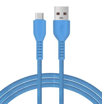 Китай 2025 1M/3.3ft Плетённый нейлоновый USB-C кабель PD быстрая зарядка прочная силиконовая крышка с C-C20V3A 60W max выход продается