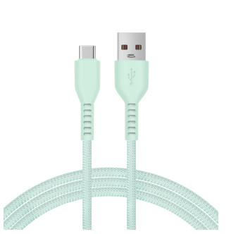 China Fast Charging Mint Green Braided USB Type C Cable with OEM Support Customized for sale
