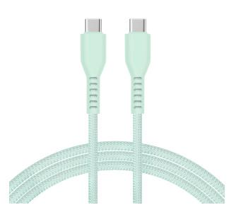 China Fast Charging Mint Green Braided USB Type C Cable with OEM Support Customized for sale