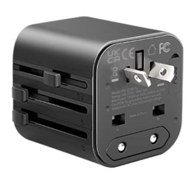 China Convenient and Lightweight Universal 4-in-1 Power Adapter Supports US Europe UK Australian Sockets 270g for sale