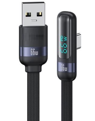 중국 100W PD 디지털 디스플레이 브레이드 C타입 케이블 1m 길이 맞춤형 OEM 지원 고속 충전 킹 판매용