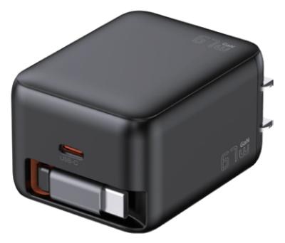 China 67W GaN Fast Charger with Built-in Cable: Swift Power for On-the-Go Use for sale