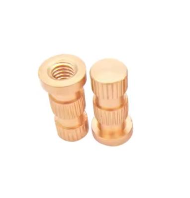 China M1.6-M15 Brass Knurled Inserts Flat Round Head With Inner Screw Female Threaded for sale