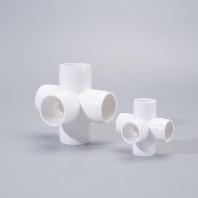 China Furniture Grade 3D 5-Way PVC Cross Connector for DIY Pipe Structures for sale