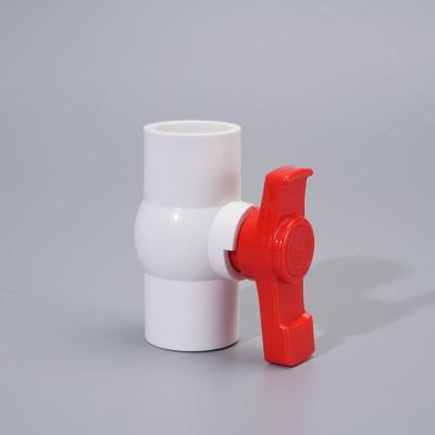 China PVC Plastic Compact Ball Valve Metric Size with Socket Connection for Water Pipe System for sale