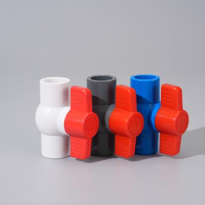 China 1/2 Inch to 4 Inch Smooth-Flow PVC Threaded Ball Valve Compact Type for Residential Water Control for sale