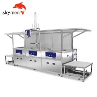 China PLC Operated SUS304 Ultrasonic Cleaning Machine 38-960L with Loading Unloading Table for sale