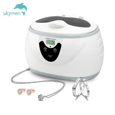 China Skymen Ultrasonic Jewelry Cleaner Washing Machine 600ML Customized Logo White for sale