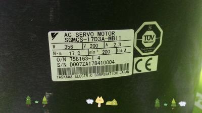 중국 야스카와 SGMCS-17D3A-MB11 AC 서보 모터 2.3A 356W 200V 200RPM 새 제품 판매용