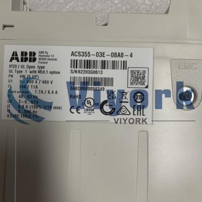 China ABB ACS355-03E-08A8-4 AC DRIVE ACS355 LOW VOLTAGE EMC FILTER CONNECTED NEW for sale