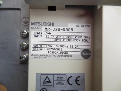 China Japan Mitsubishi AC Servo Drive Amplifier MR-J2S-500B Sinusoidal PWM control for sale