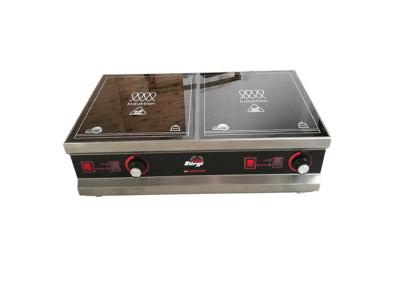 China 2*3KW / 380V Customized 2 Hob Induction Cooktop Stainless Steel Wide Type for sale