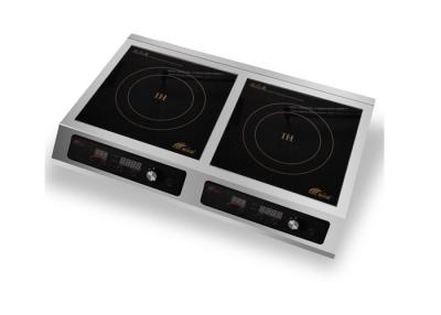 China Durable Double Commercial Induction Cooker 3500w With LED Screen Black Color for sale