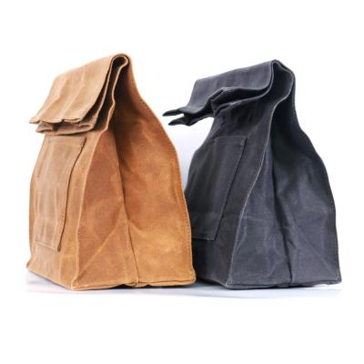 China Heavy duty insulated waxed canvas lunch bag for sale