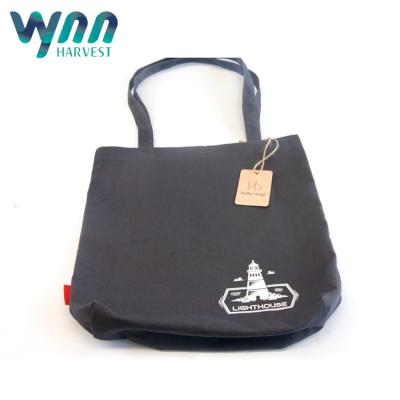 China Custom 12oz Travel Tote Bags Cotton Fabric Black Color Letter Pattern Type for sale
